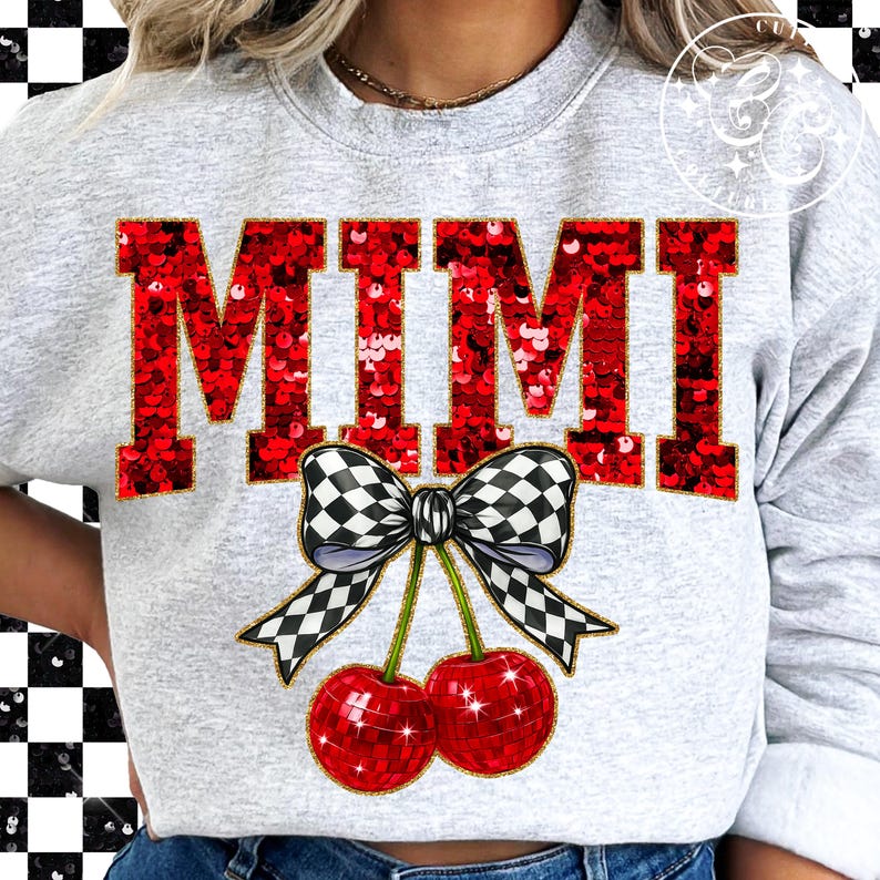 Sequin Cherry Mimi Png, Coquette Mimi Png, Preppy Mimi Png, Mimi ...