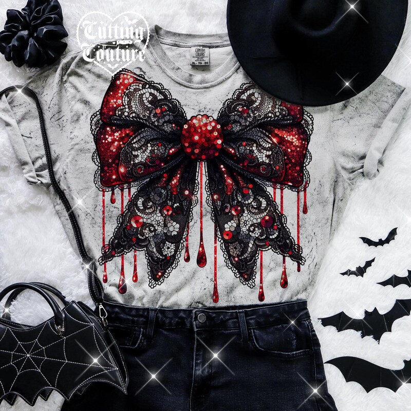 Coquette Bow Gothic Svg - Etsy