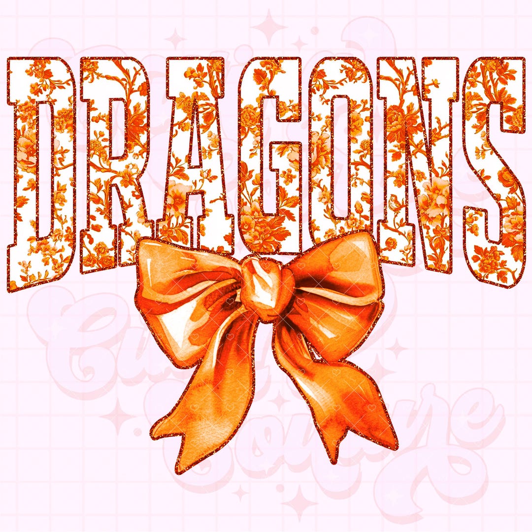 Dragons Png, Orange Toile Png, Dragons Sublimation, Game Day Png ...