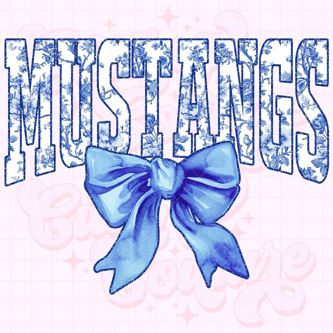 Mustangs Png, Blue Toile Png, Mustangs Sublimation, Game Day Png ...