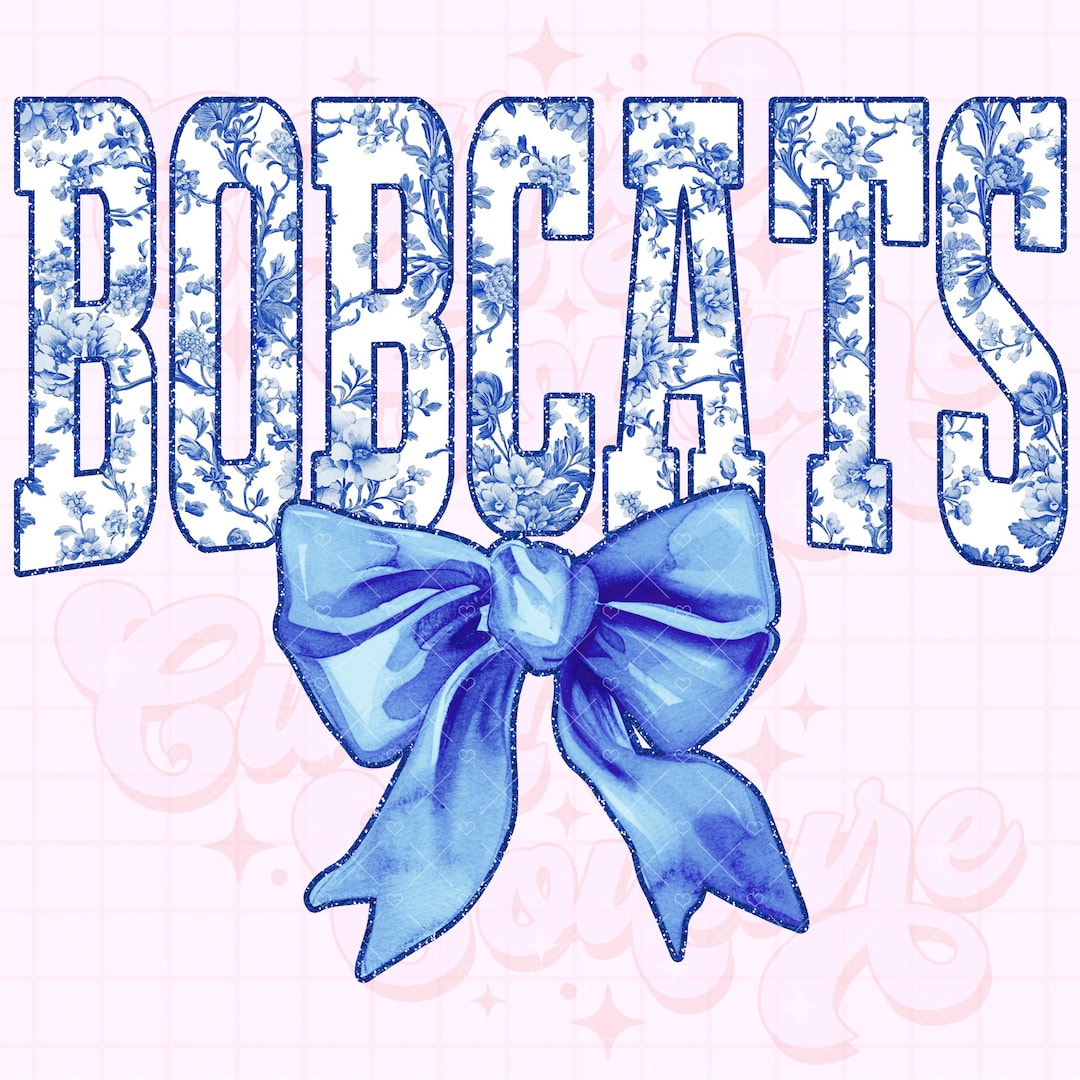 Bobcats Png, Blue Toile Png, Bobcats Sublimation, Game Day Png, Bobcats ...