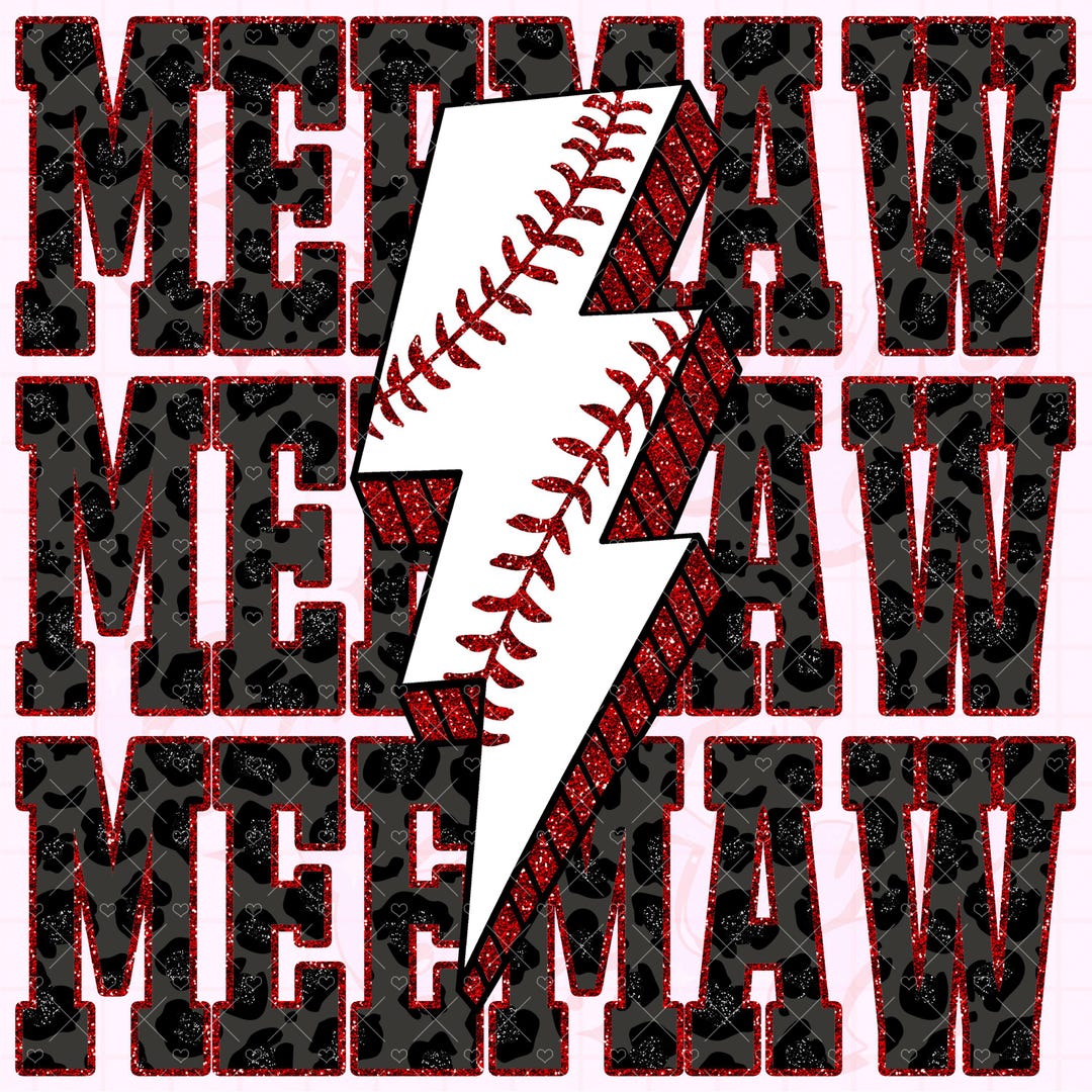 Baseball Meemaw Png, Glitter Leopard Baseball Png, Baseball Meemaw ...