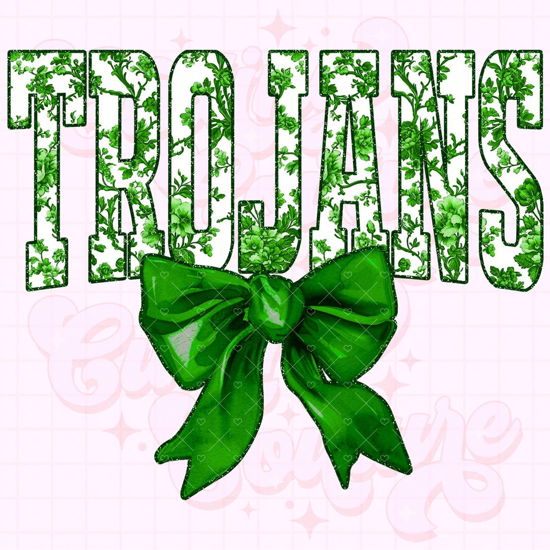 Trojans Png, Green Toile Png, Trojans Sublimation, Game Day Png ...