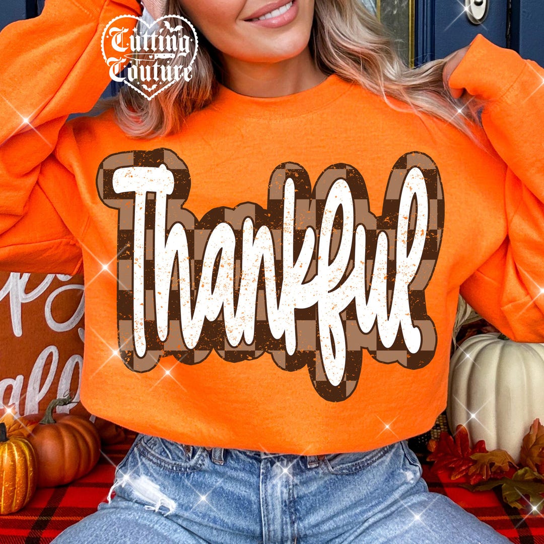 Thankful Png, Checkered Thanksgiving Png, Thanksgiving Shirt Png, Retro ...