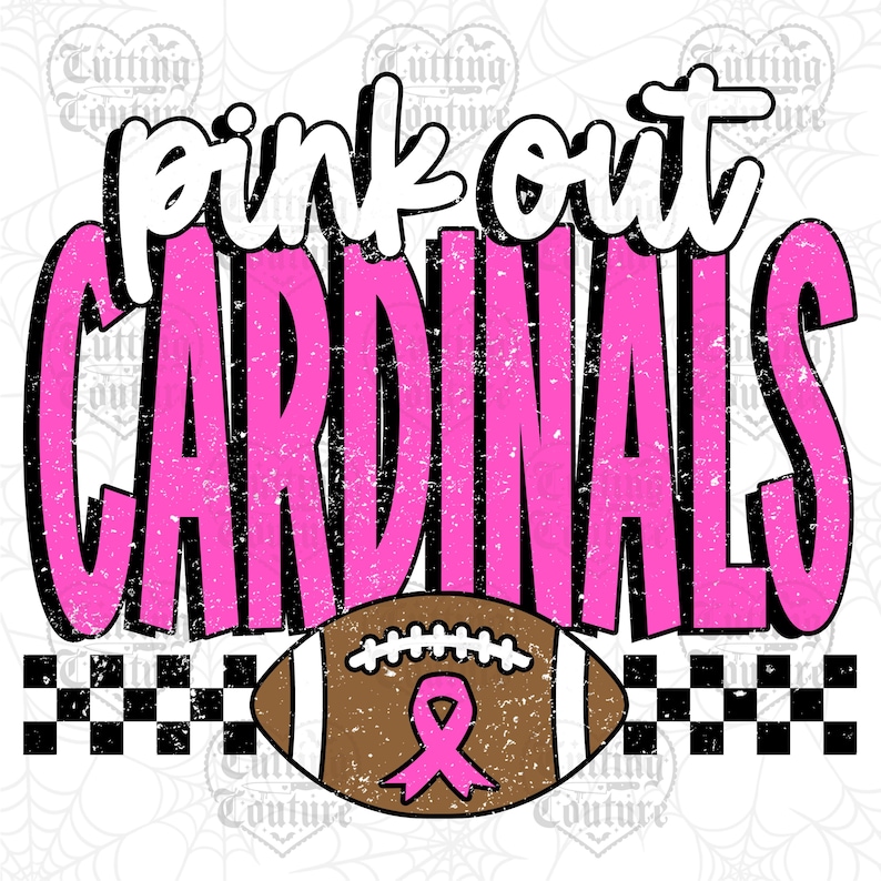 Pink Out Cardinals Png, Football Pink Out Png, Breast Cancer Awareness ...