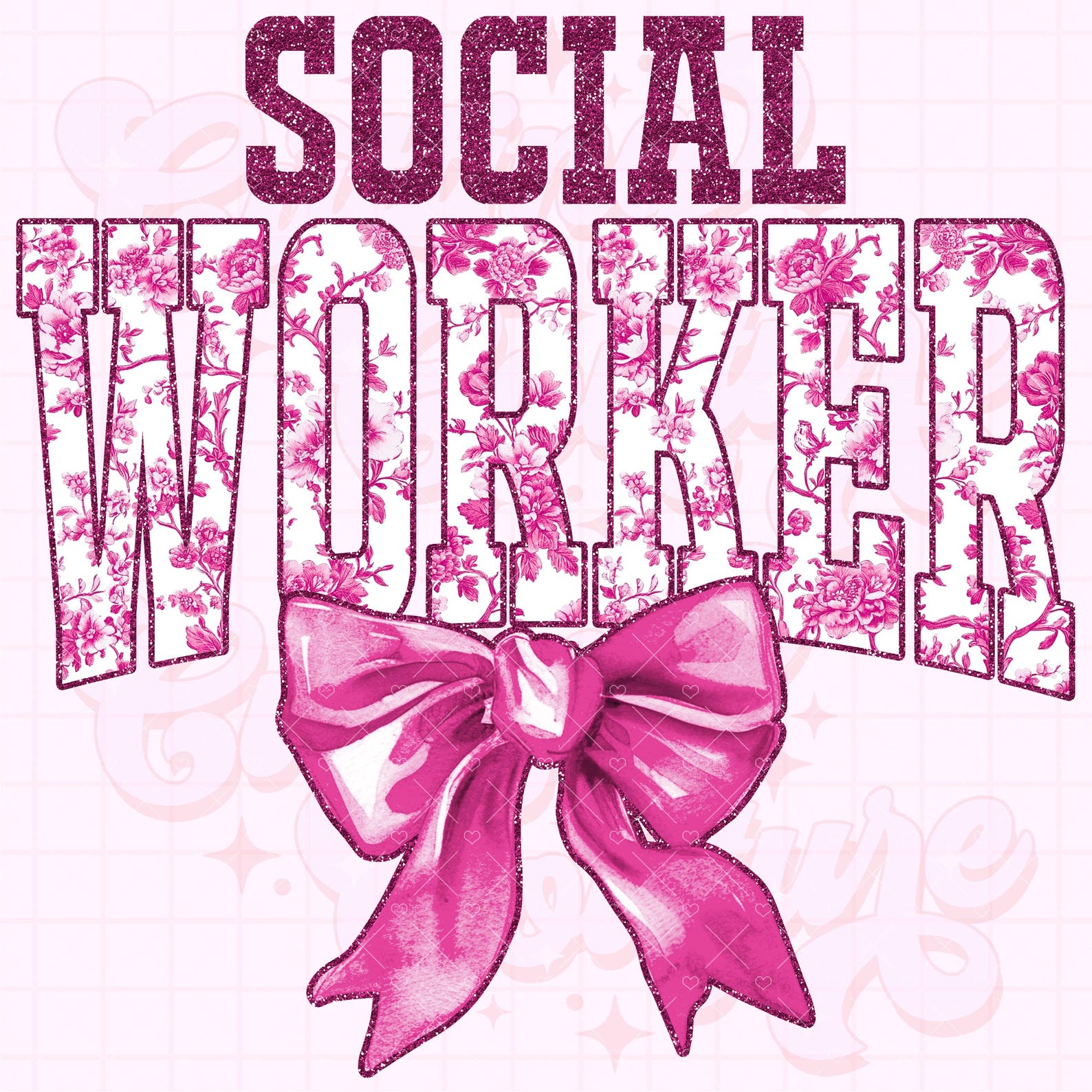 Social Worker Png, Pink Toile Png, Chinoiserie Png, DTG, DTF, Social ...
