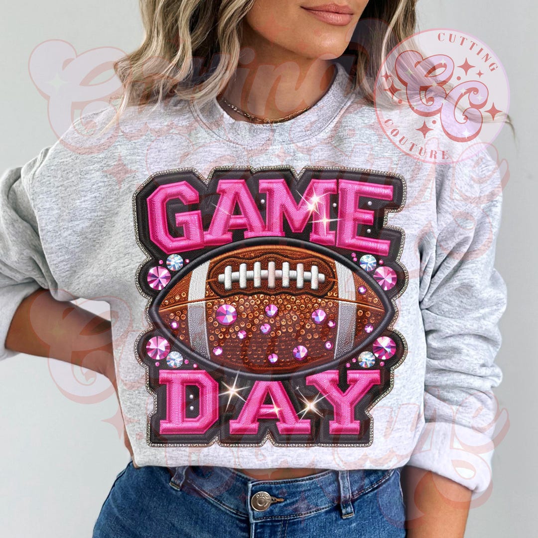Game Day Png, Sparkly Football Png, Sequin Football Png, Digital Patch ...