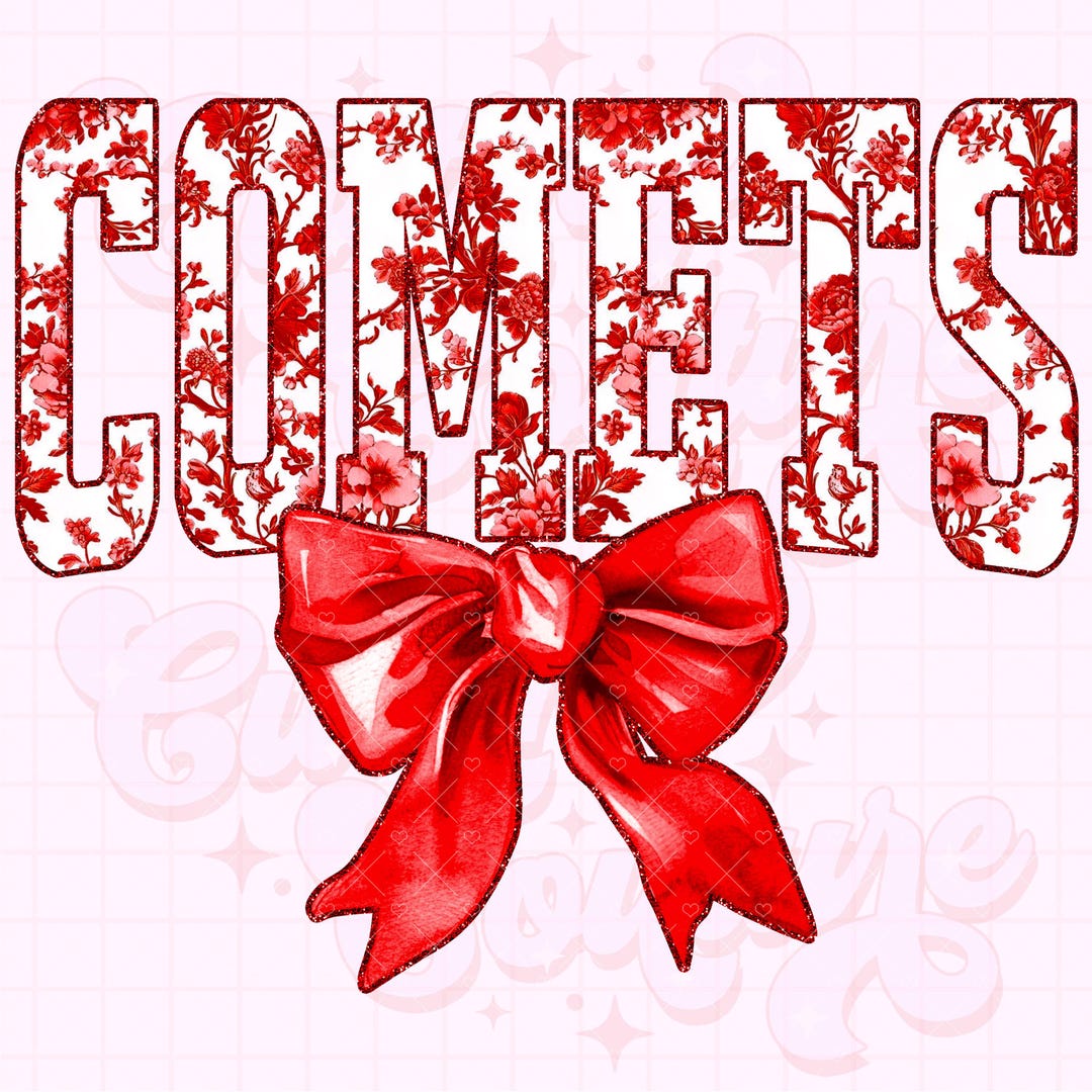 Comets Png, Red Toile Png, Comets Sublimation, Game Day Png, Comets Shirt Png, DTF, DTG, Comets ...
