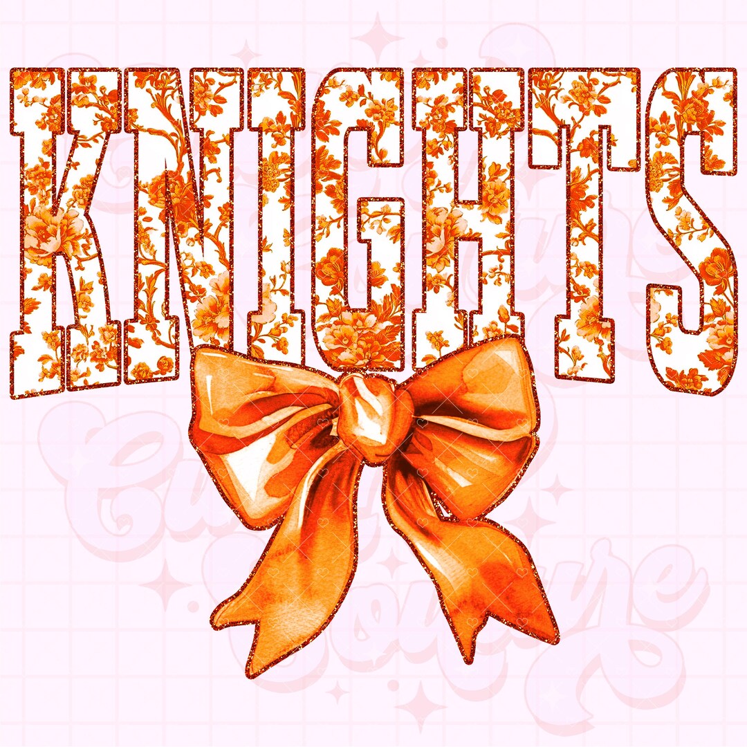 Knights Png, Orange Toile Png, Knights Sublimation, Game Day Png ...