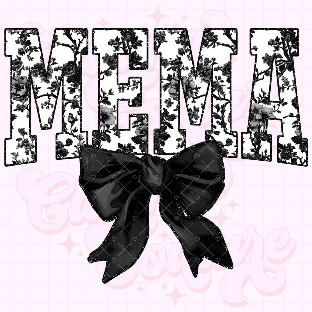 Mema Png, Black Toile Png, Floral Mema Png, Chinoiserie Png, DTG, DTF ...