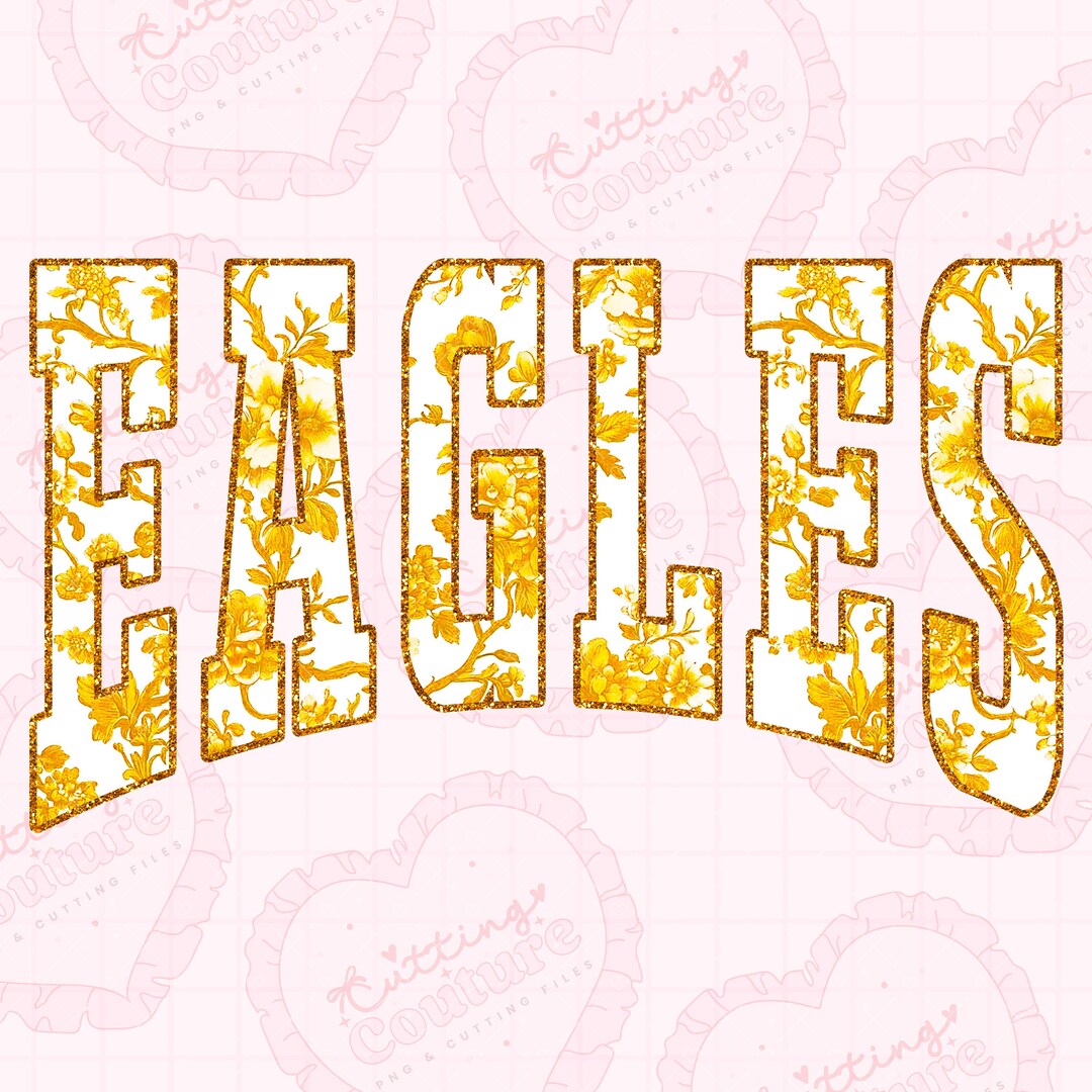 Eagles Png, Yellow Gold Toile Png, Eagles Sublimation, Game Day Png ...