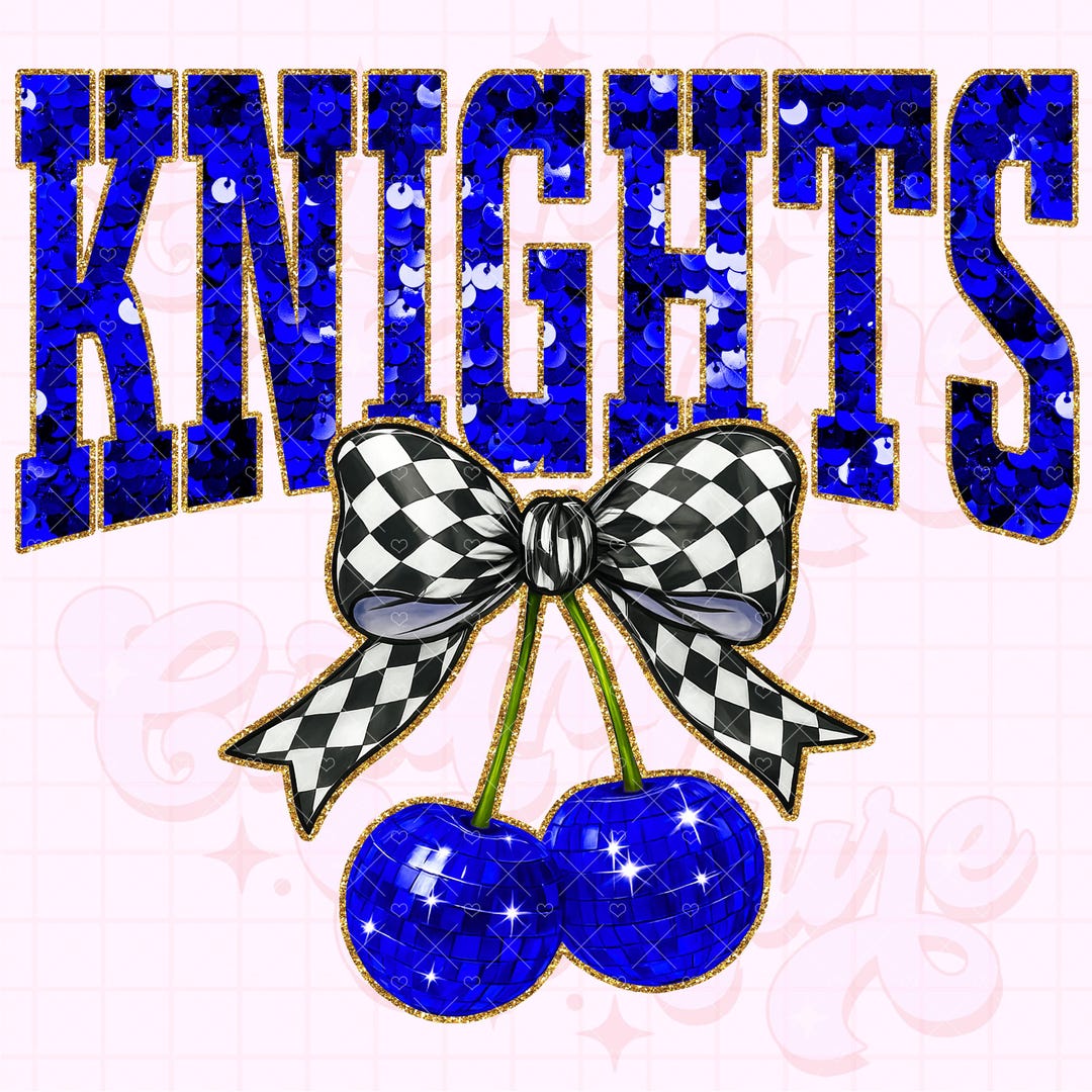 Knights Png, Cherry Sequin Png, Coquette Knights Sublimation Design ...