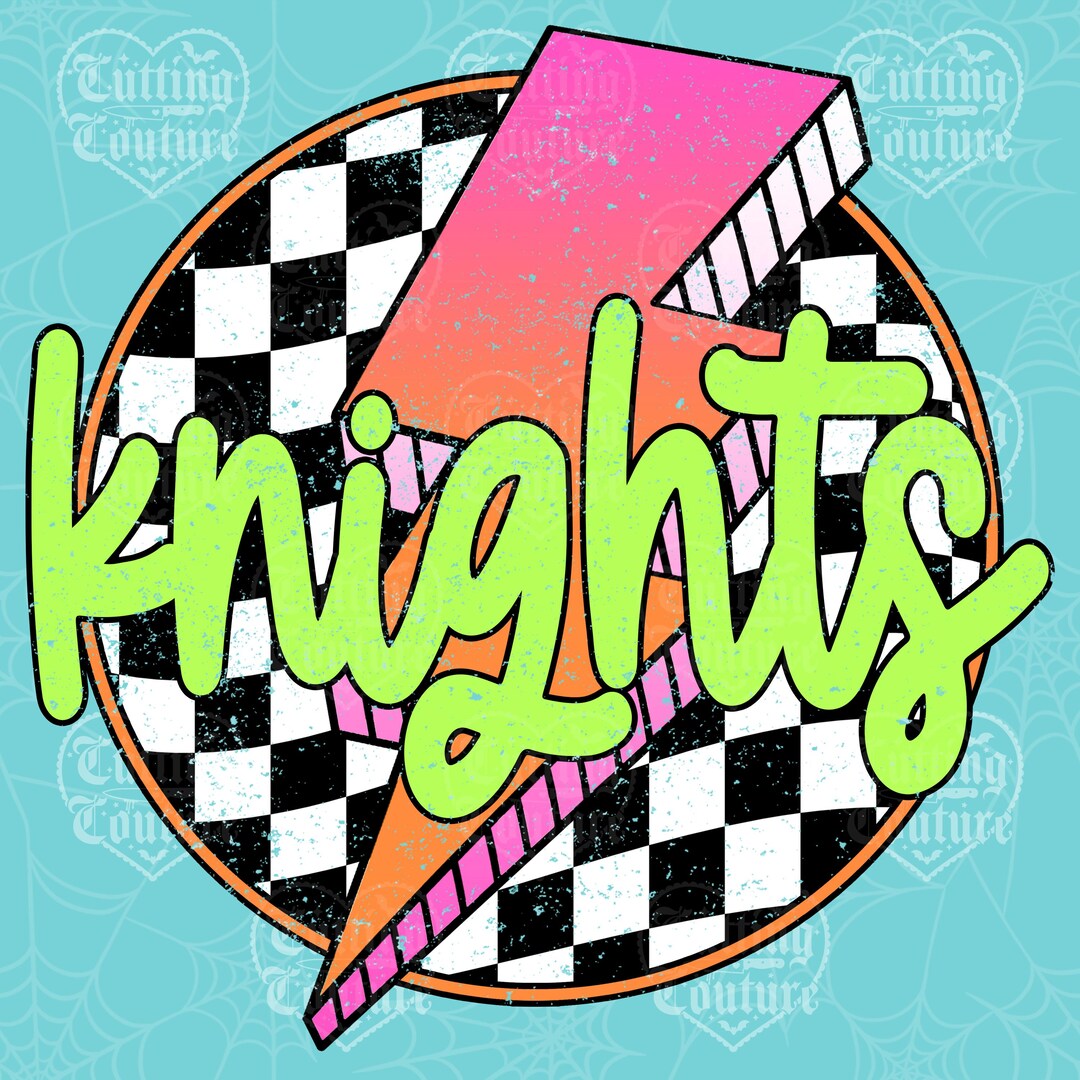 Knights Png, Checkered Png, Retro Knights Sublimation, Game Day Png ...