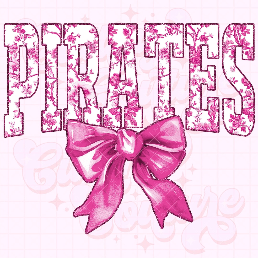 Pirates Png, Pink Toile Png, Pirates Sublimation, Game Day Png, Pirates ...