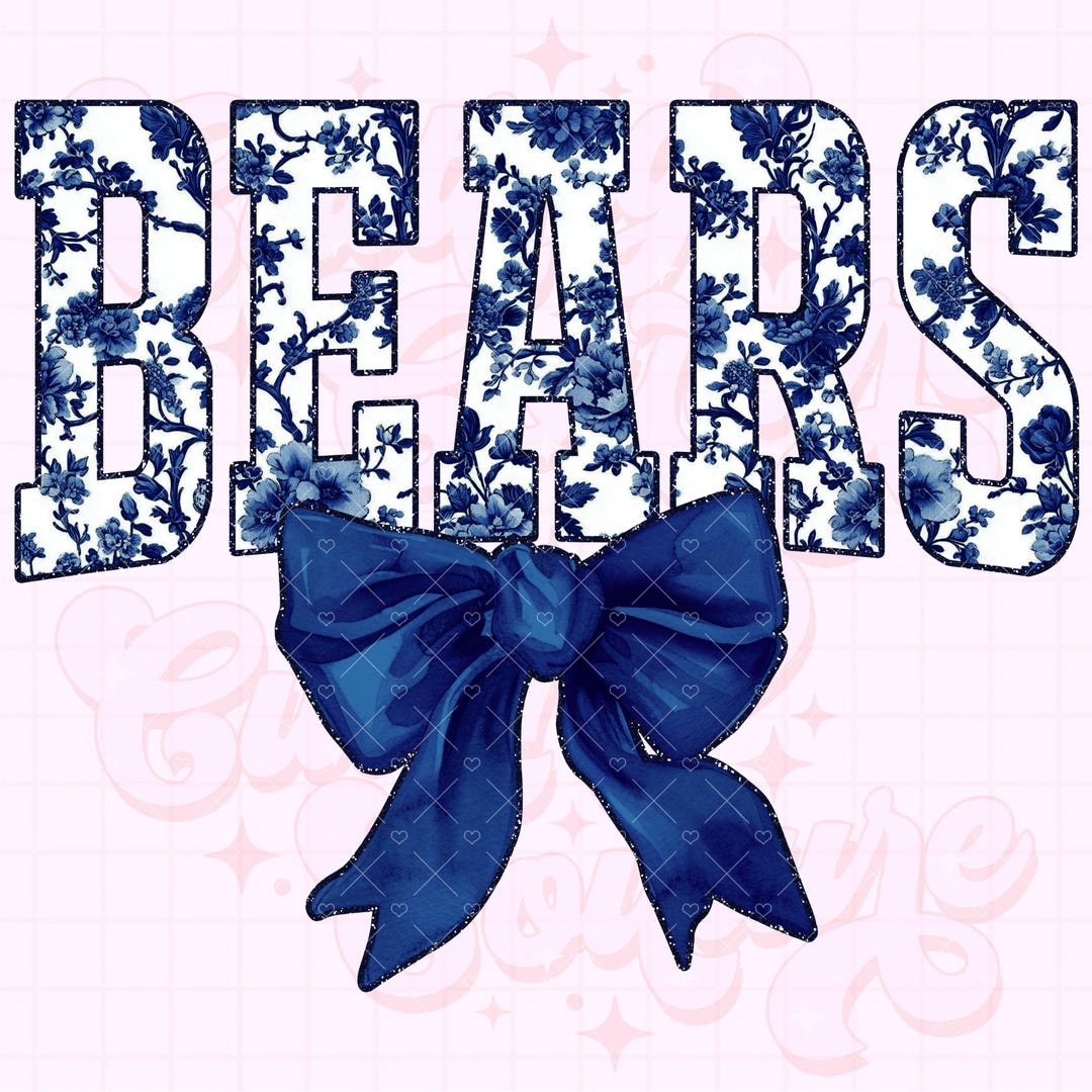 Bears Png, Navy Toile Png, Bears Sublimation, Game Day Png, Bears Shirt ...