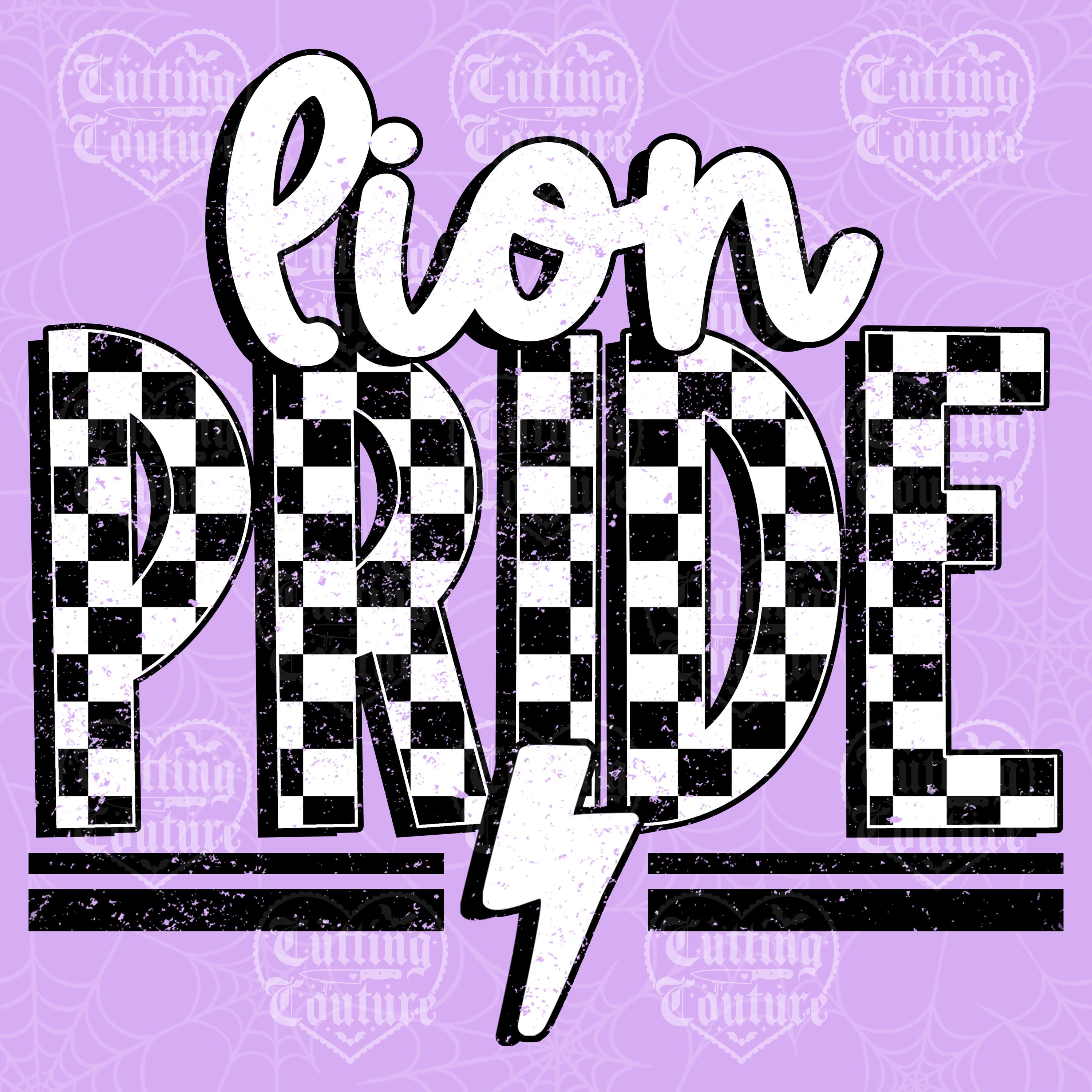 Lion Pride Png, Checkered Lions Png, Retro Lions Sublimation Design ...