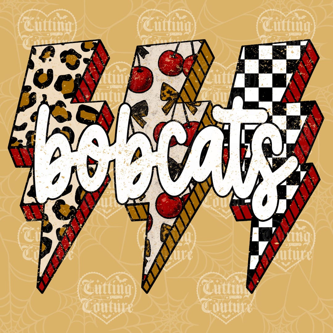 Bobcats Png, Checkered Png, Retro Bobcats Sublimation, Game Day Png ...