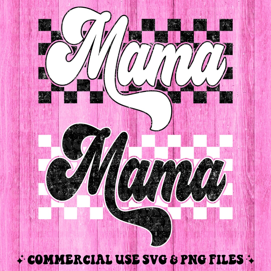 Retro Checkered Mama Png Bundle, Mama Svg Bundle, Distressed Mama Png ...
