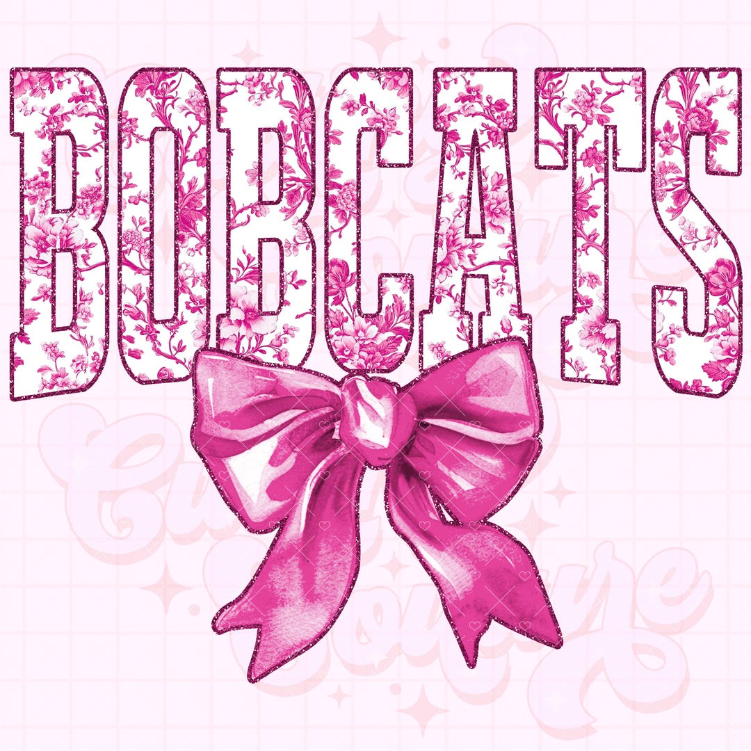 Bobcats Png, Pink Toile Png, Bobcats Sublimation, Game Day Png, Bobcats ...