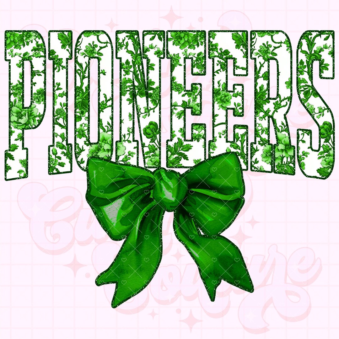 Pioneers Png, Green Toile Png, Pioneers Sublimation, Game Day Png ...