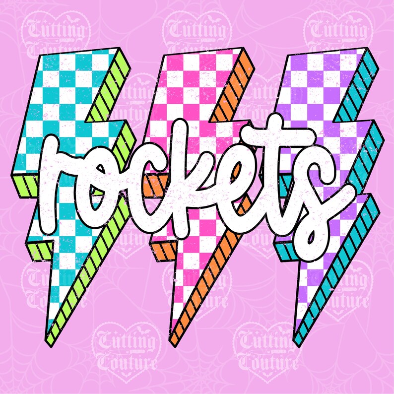 Rockets Png, Checkered Png, Retro Rockets Sublimation, Game Day Png ...