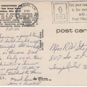 1982 the Christopher Inn, Columbus, Ohio Vintage Postcard - Etsy