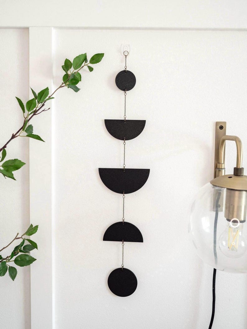 Geometric Wall Hanging: Modern Boho Moon Decor - Etsy