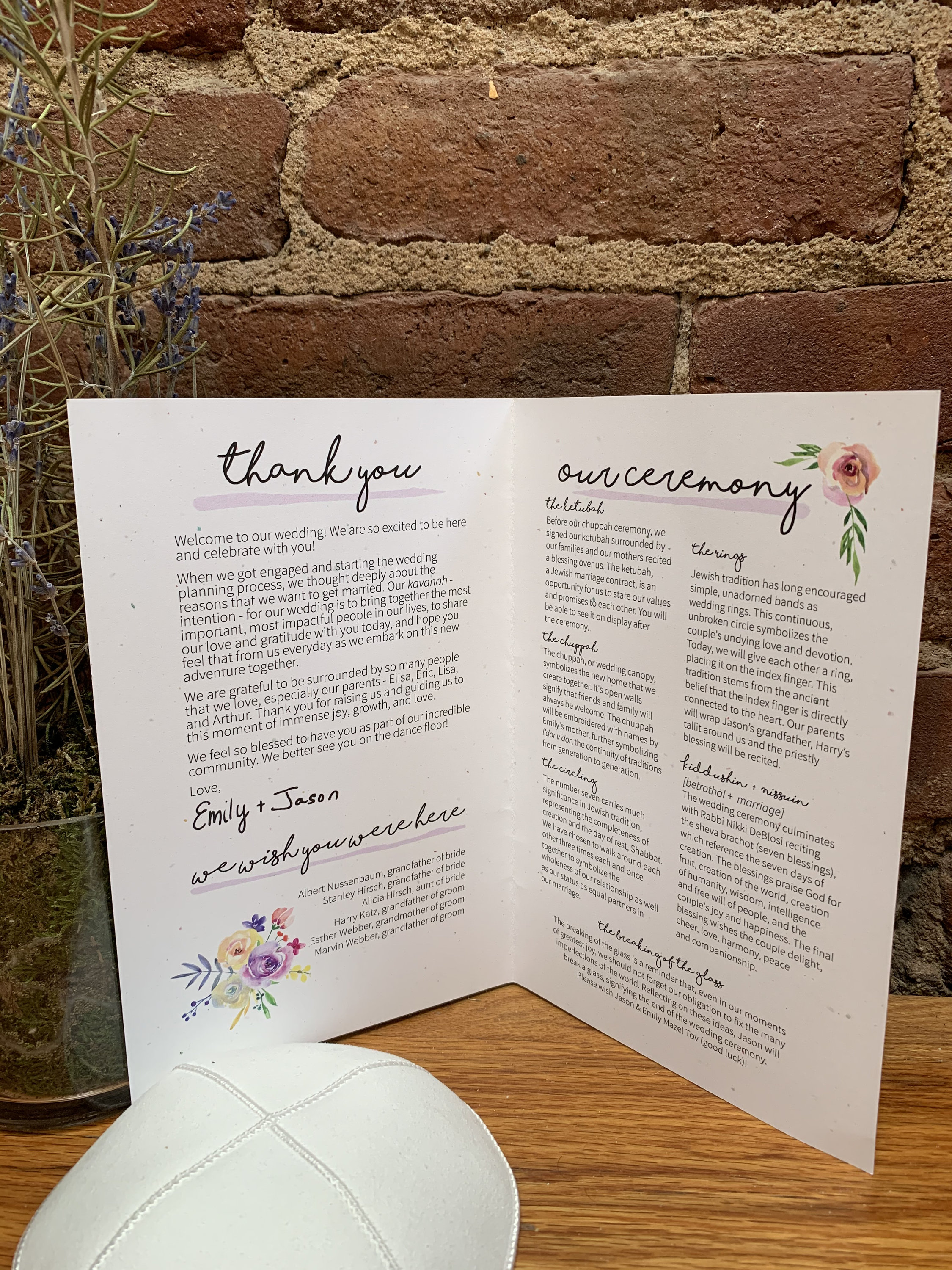 Custom Jewish Wedding Program Booklet - Etsy