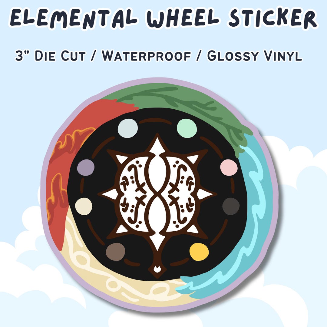 Elemental Wheel Sticker Vinyl Sticker Matte Sticker Glossy Sticker ...