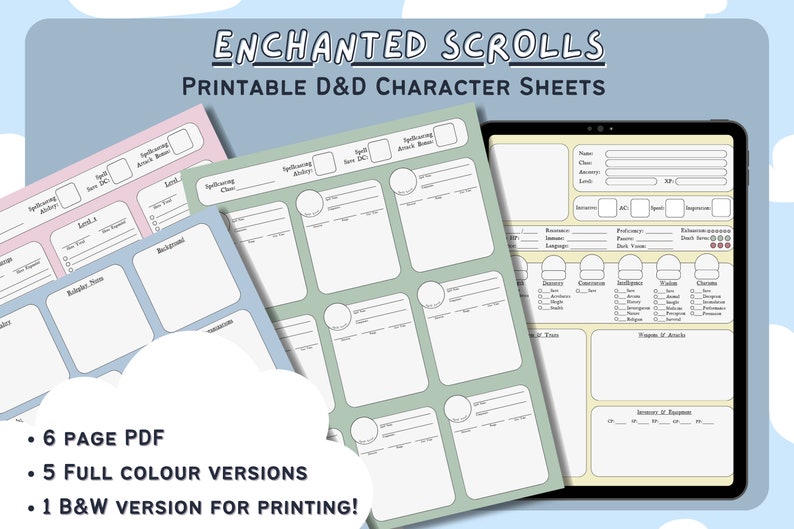 Simple Dnd Character Sheet - Printable D&D Character Sheets ...