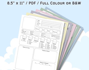 Dnd Character Sheet - Etsy