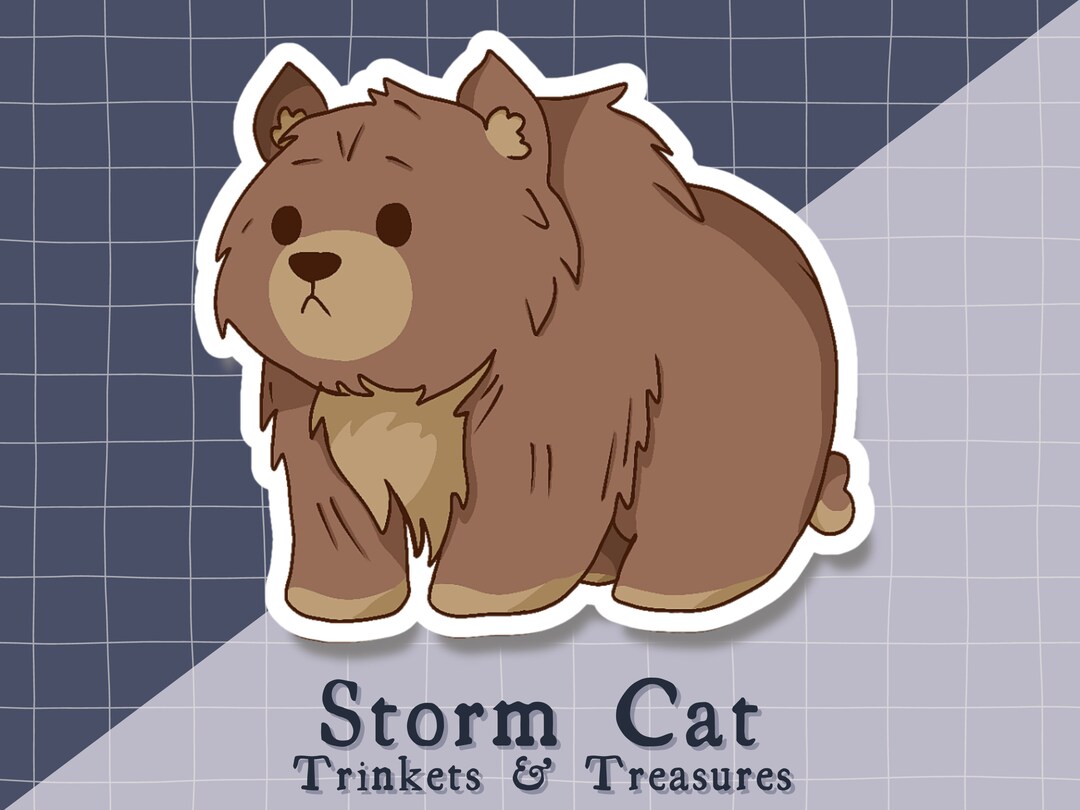 Cute Brown Bear Sticker Vinyl Sticker Matte Sticker Holographic Sticker ...