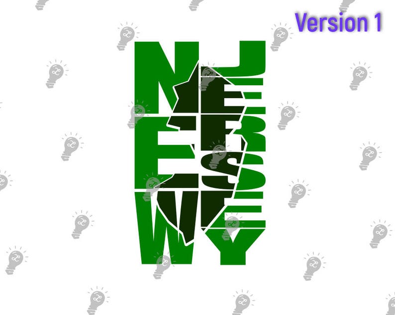 New Jersey Knockout Design and Cut File .svg .pdf .png .eps .dxf - Etsy