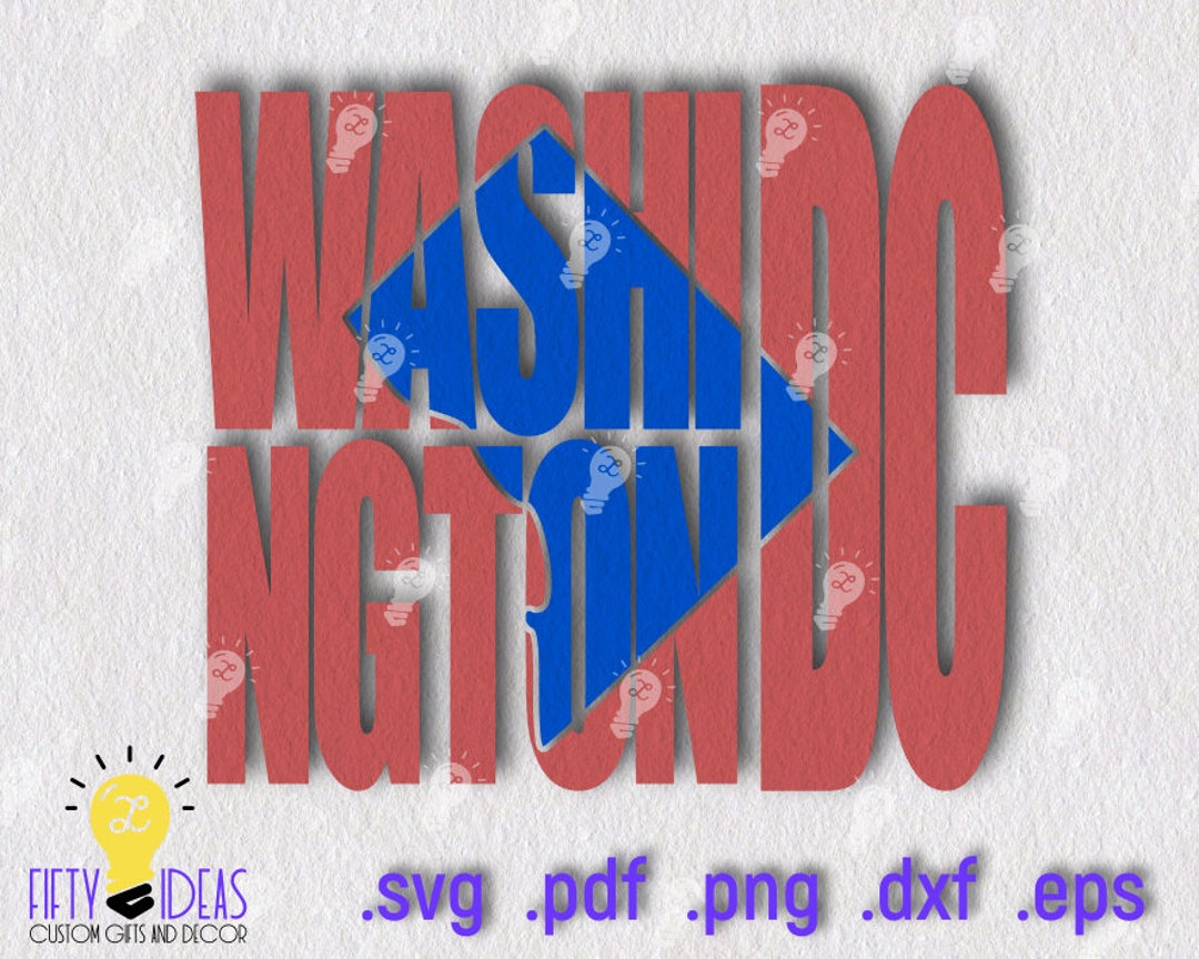 Washington DC Knockout Design and Cut File .svg .pdf .png .eps .dxf - Etsy