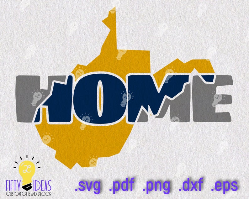 West Virginia Home Knockout Design and Cut File .svg .pdf .png .eps ...
