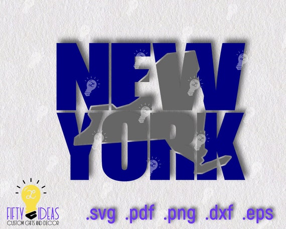 New York Knockout Design Cut File .svg .pdf .png .eps .dxf | Etsy