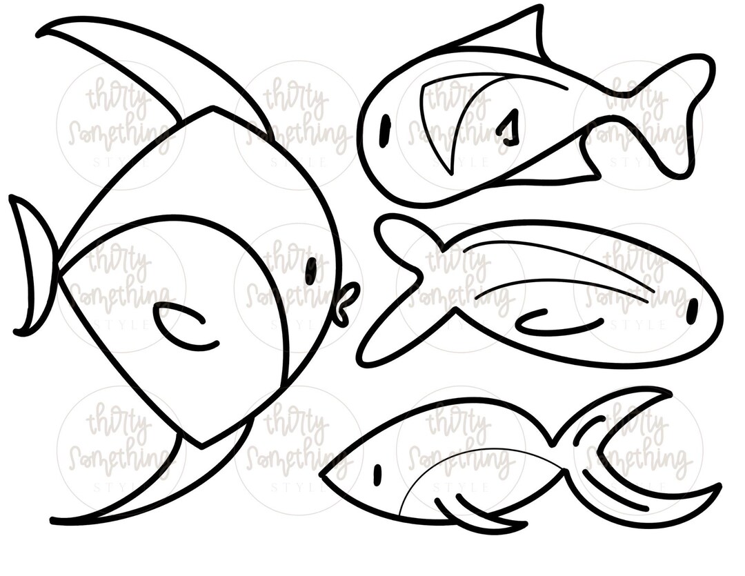 Fish Coloring Pages, Printable Ocean Animals (digital Download) - Etsy