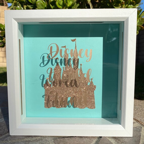 Disney Savings Disneyland Disney World Shadow Box Bank - Etsy