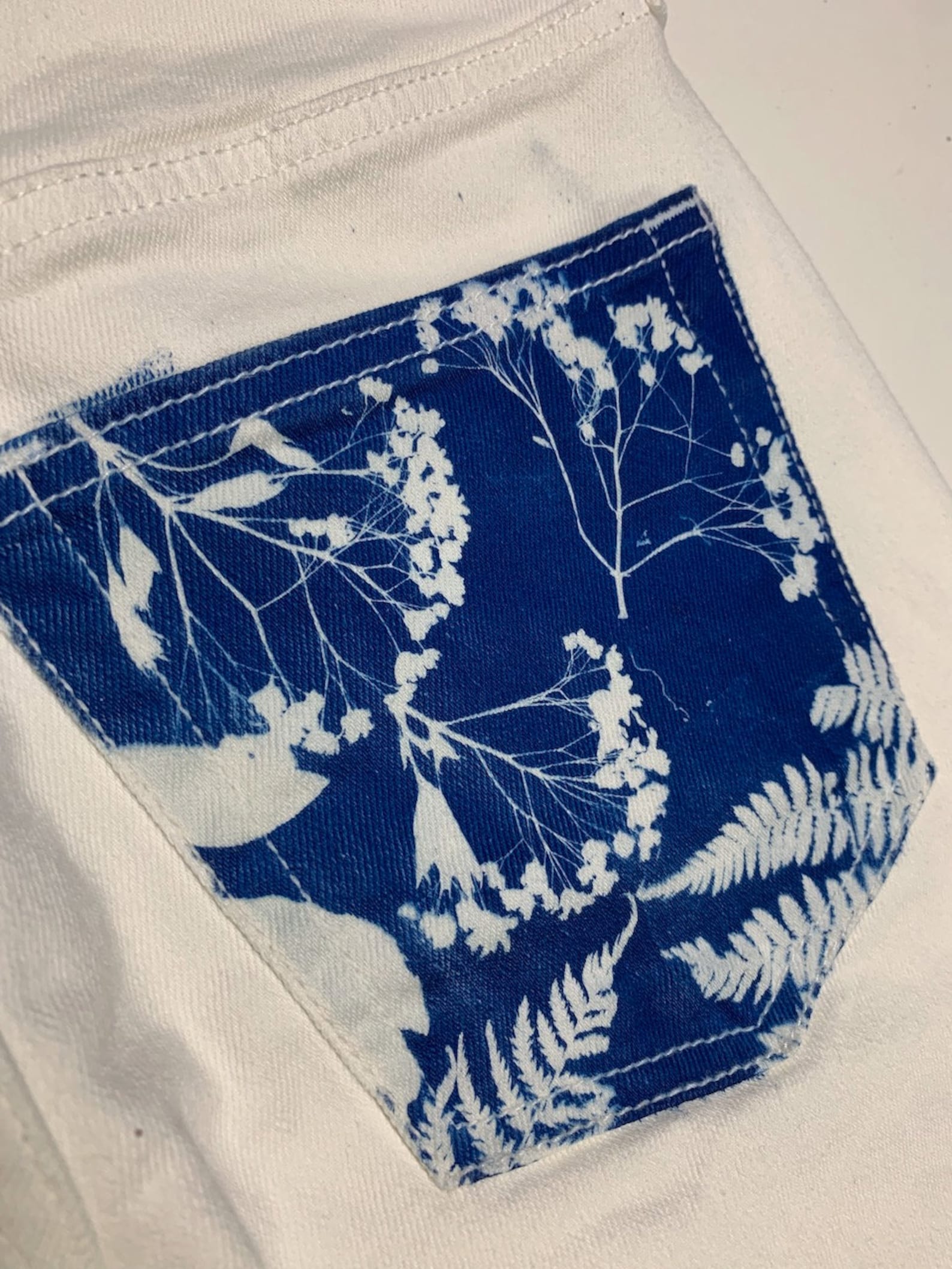 Cyanotype Botanical Printed Hollister White Jeans Women's - Etsy Canada