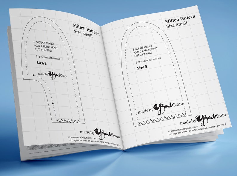 Fitted Mitten Sewing Pattern & Instructions (adult S-XL) (PDF Ebook) - Etsy