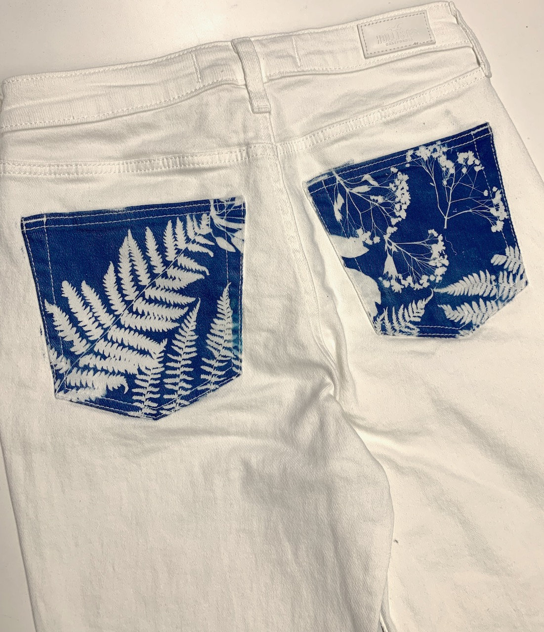 Cyanotype Botanical Printed Hollister White Jeans Women's - Etsy Canada
