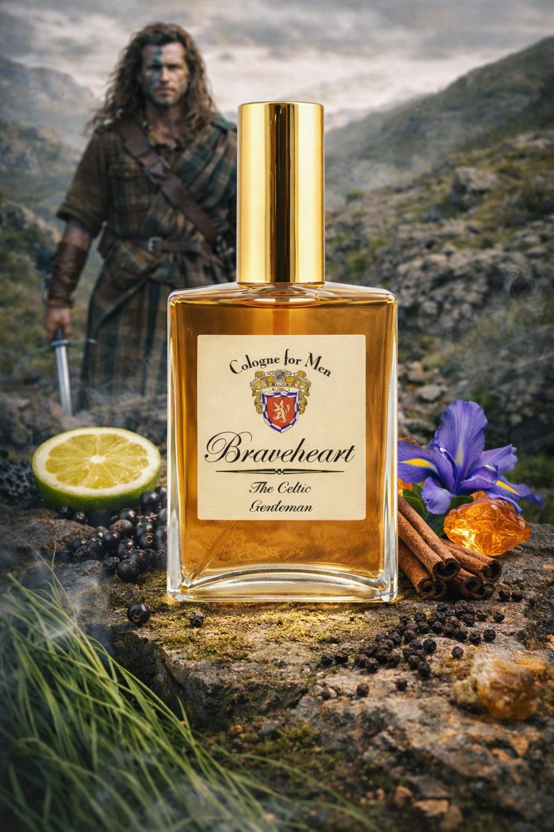 Braveheart Men's Natural Spray Cologne - Natural and Organic - 2oz/60ml ...