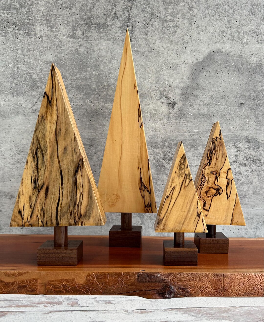 Small Christmas Trees Spalted Maple Seasonal Decorations Handmade ...