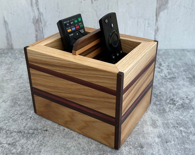 Remote Control Holder | Handmade Clicker Keeper | Desk Organizer Caddy ...