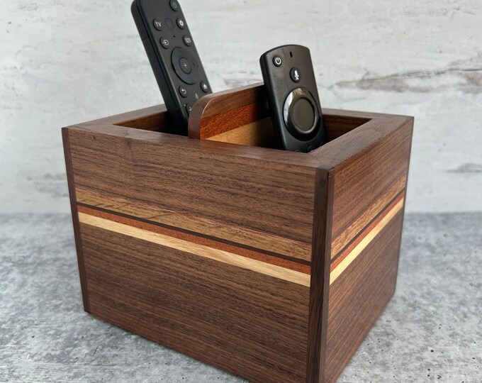 Remote Control Holder | Handmade Clicker Keeper | Desk Organizer Caddy ...
