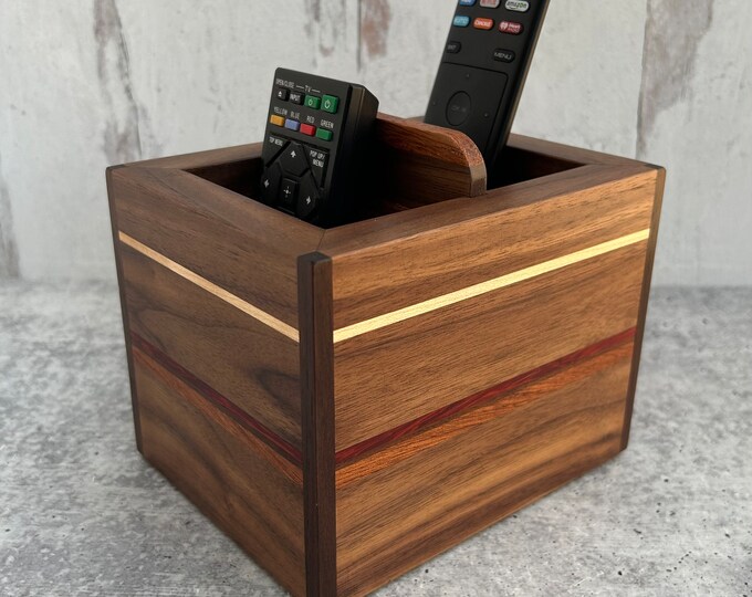 Remote Control Holder | Handmade Clicker Keeper | Desk Organizer Caddy ...