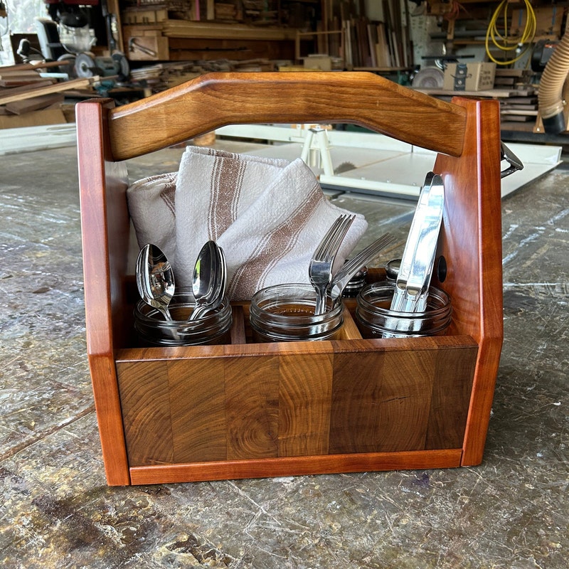 Wood Condiment Caddy - Etsy
