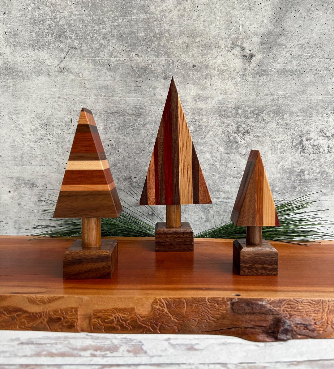 Wood Small Christmas Tree | Handmade Multi Species Decorative Tree ...
