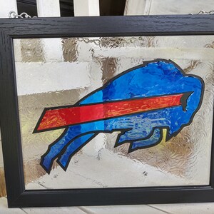 Buffalo Bills Painted Stained Glass Hand-painted Black Frame 8x10 - Etsy