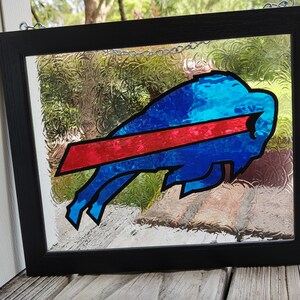 Buffalo Bills Painted Stained Glass Hand-painted Black Frame 8x10 - Etsy